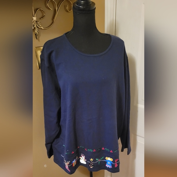 QVC | Tops | Womens Qvc Plus Size Christmas Sweatshirt | Poshmark